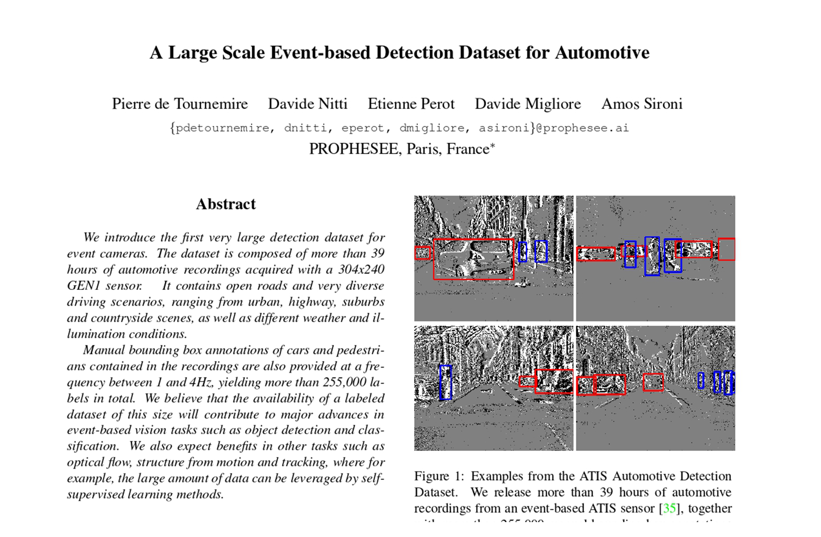 Event Based Detection Dataset For Automotive Research 7843