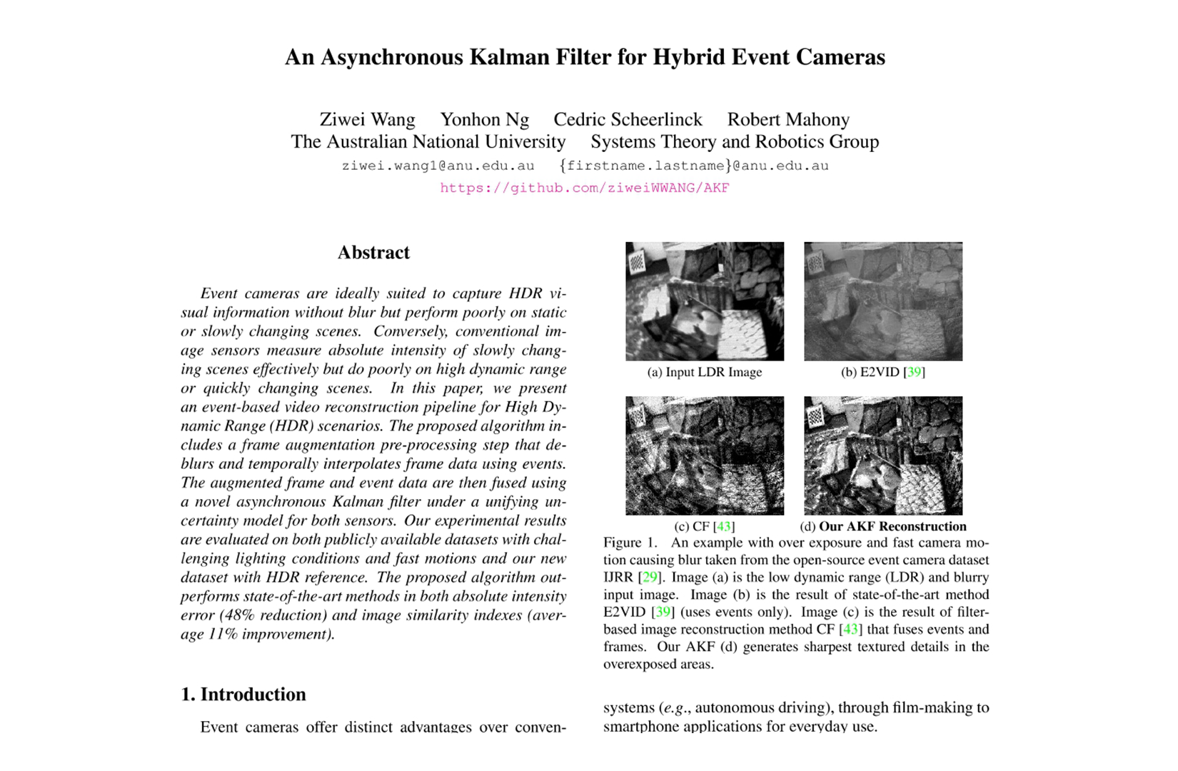 An Asynchronous Kalman Filter for Hybrid Event Cameras